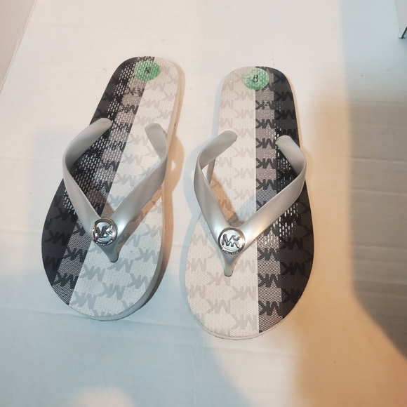 MICHAEL Michael Kors | Shoes | Michael Kors Silver Multi Mk Pvc Logo ...